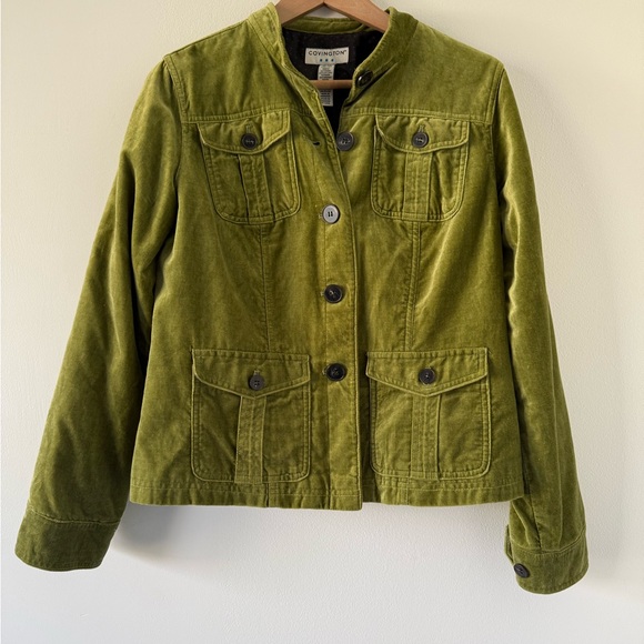 Covington | Jackets & Coats | Green Velvet Military Inspired Utility ...
